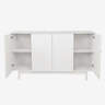 Latitude Run® Stylish and Functional 4-Door Intaglio Storage Cabinet with Pine Legs | Wayfair